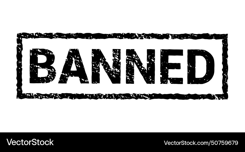 Banned rubber stamp isolated sticker Royalty Free Vector
