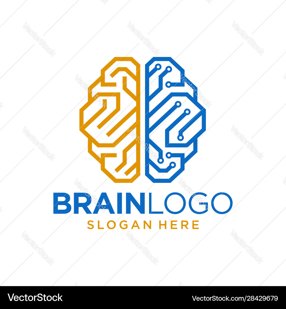Brain logo design template Royalty Free Vector Image