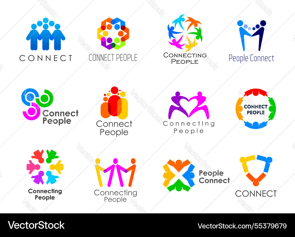 Connect people together icons human community Vector Image