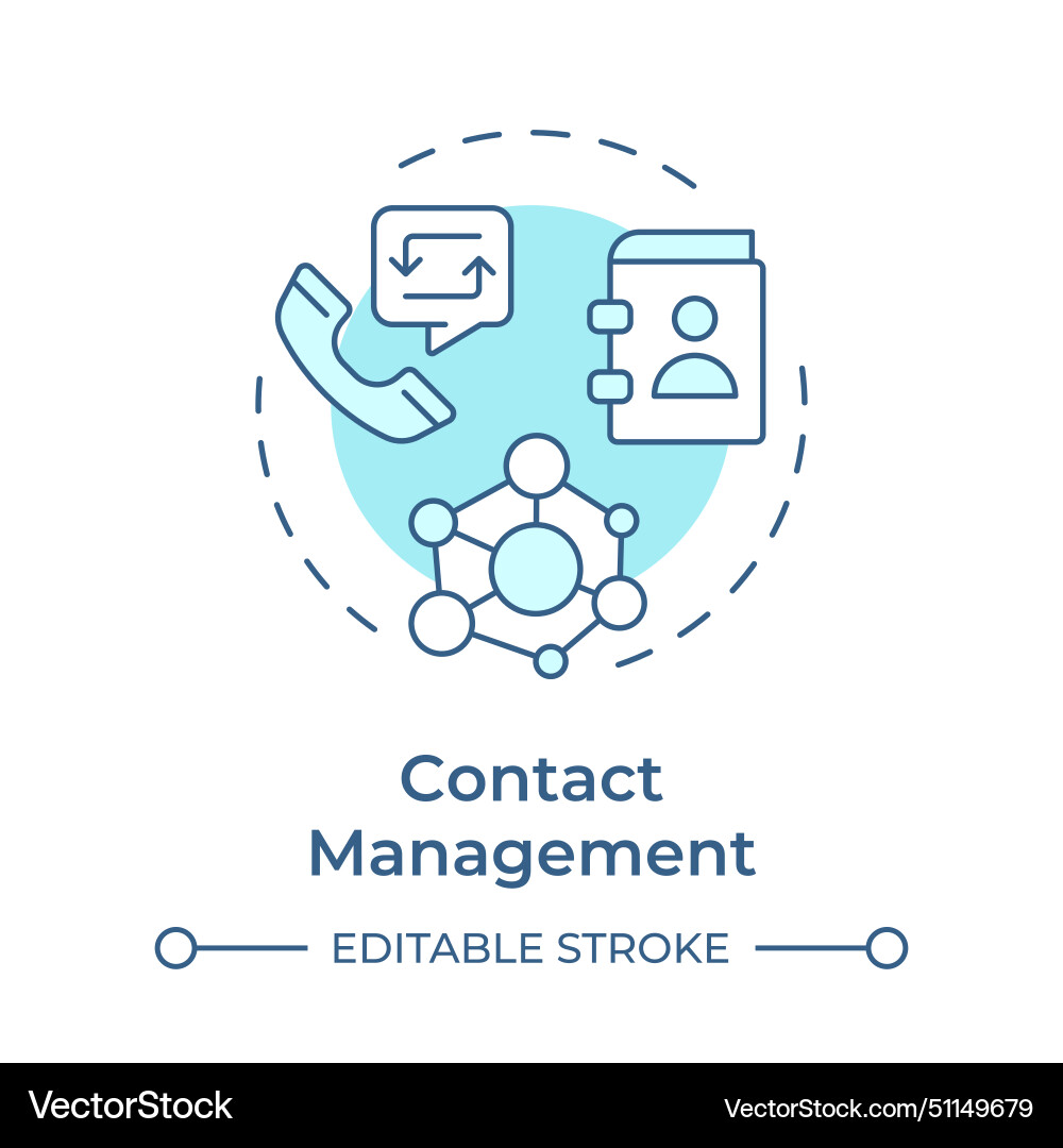 Contact management soft blue concept icon Vector Image