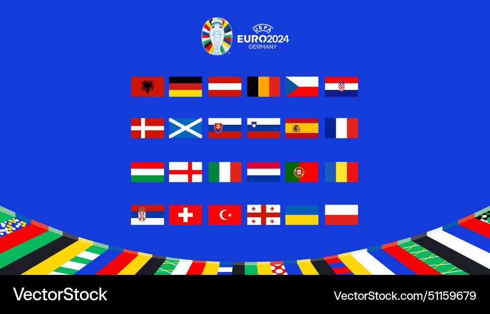 Euro 2024 germany symbol official with emblems Vector Image