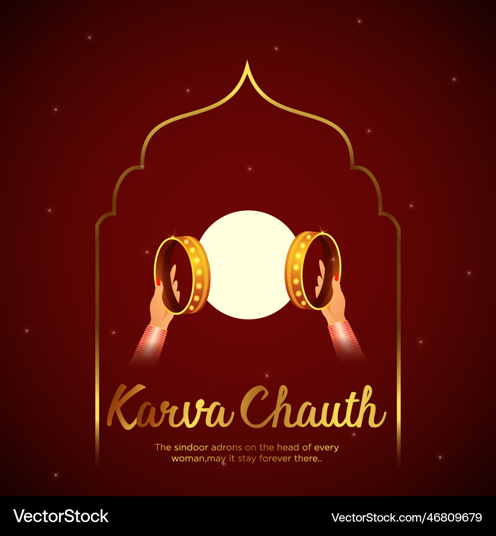 Happy karva chauth festival celebration banner Vector Image