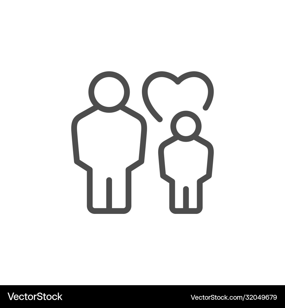 Parent and child line outline icon Royalty Free Vector Image