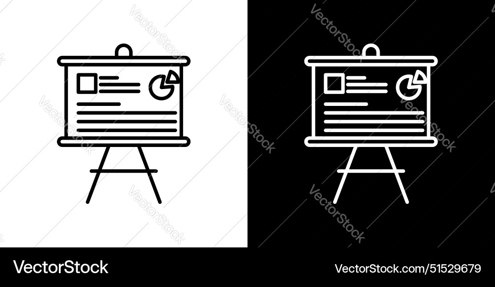 Presentation icon set business seminar board Vector Image