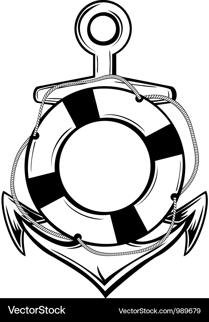 Rescue Anchor and Ring Buoy Royalty Free Vector Image