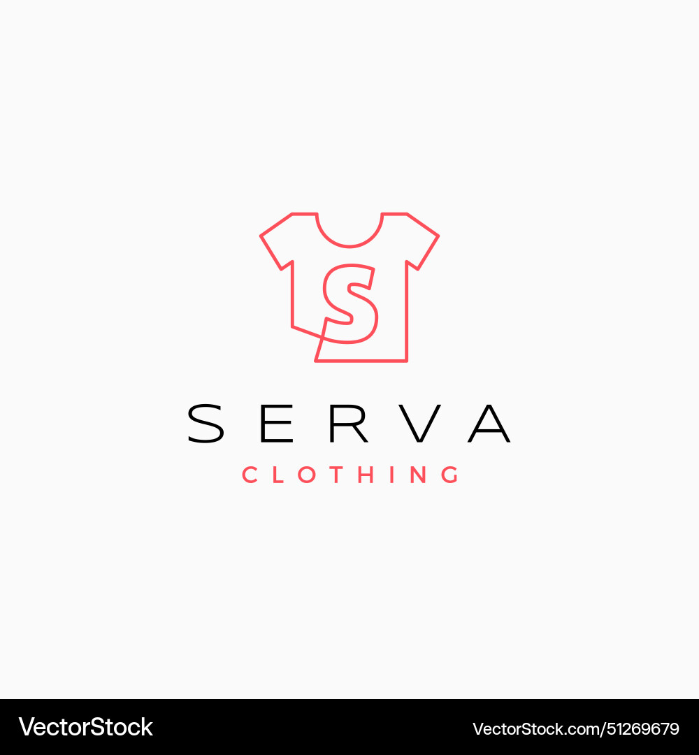 S letter tee tshirt apparel clothing monogram Vector Image