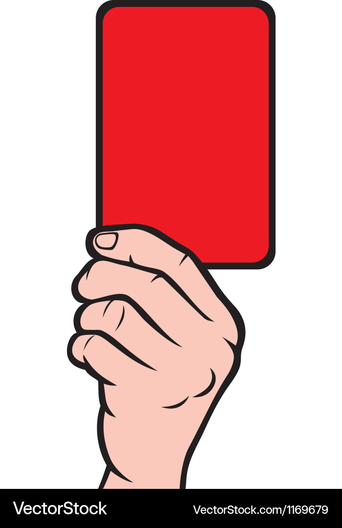 Soccer Referee Holding Red Card Royalty Free Vector Image
