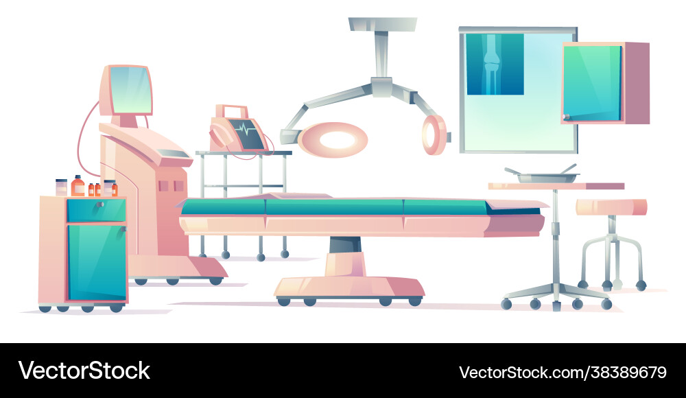 Surgery room operating medical equipment set Vector Image