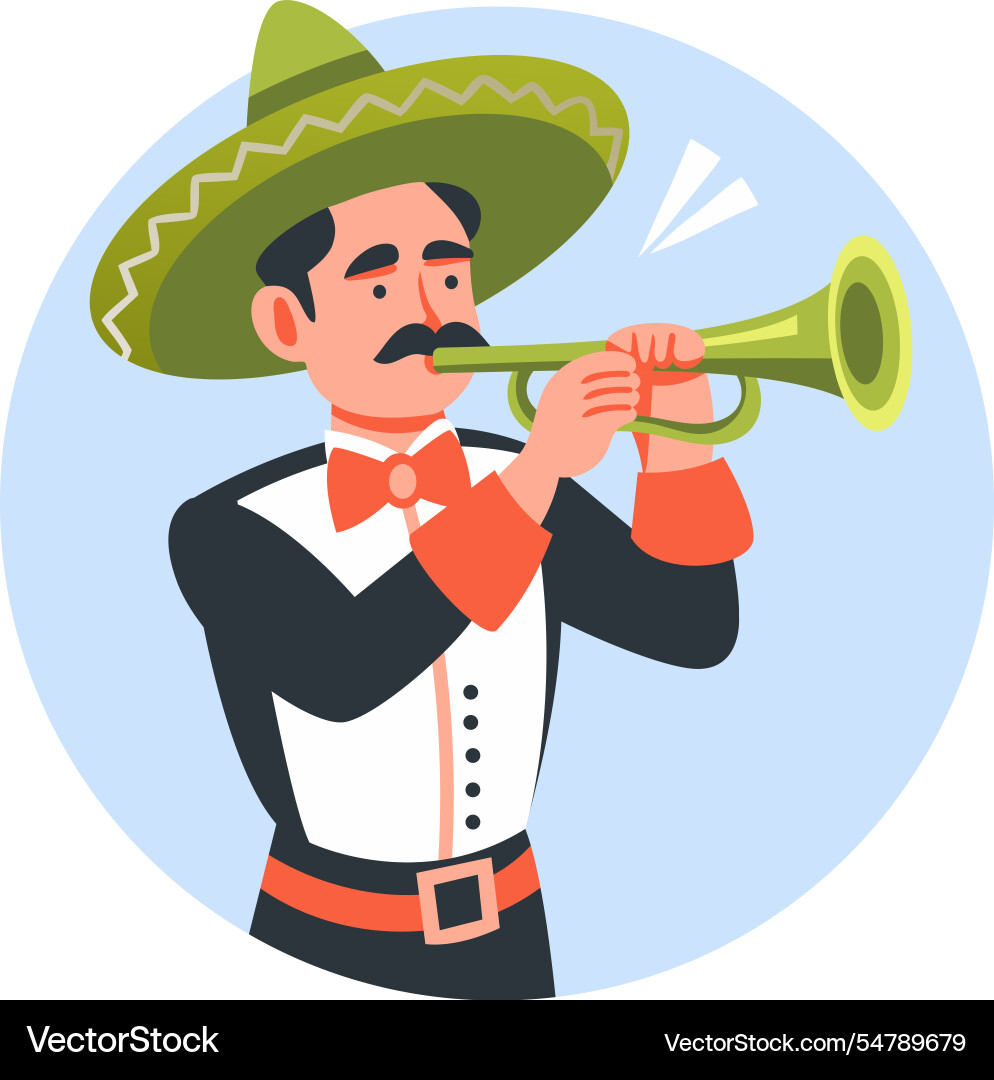 Trumpet player Royalty Free Vector Image - VectorStock