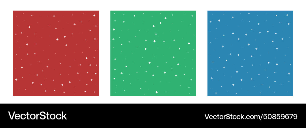 White or plus symbols of different sizes and Vector Image