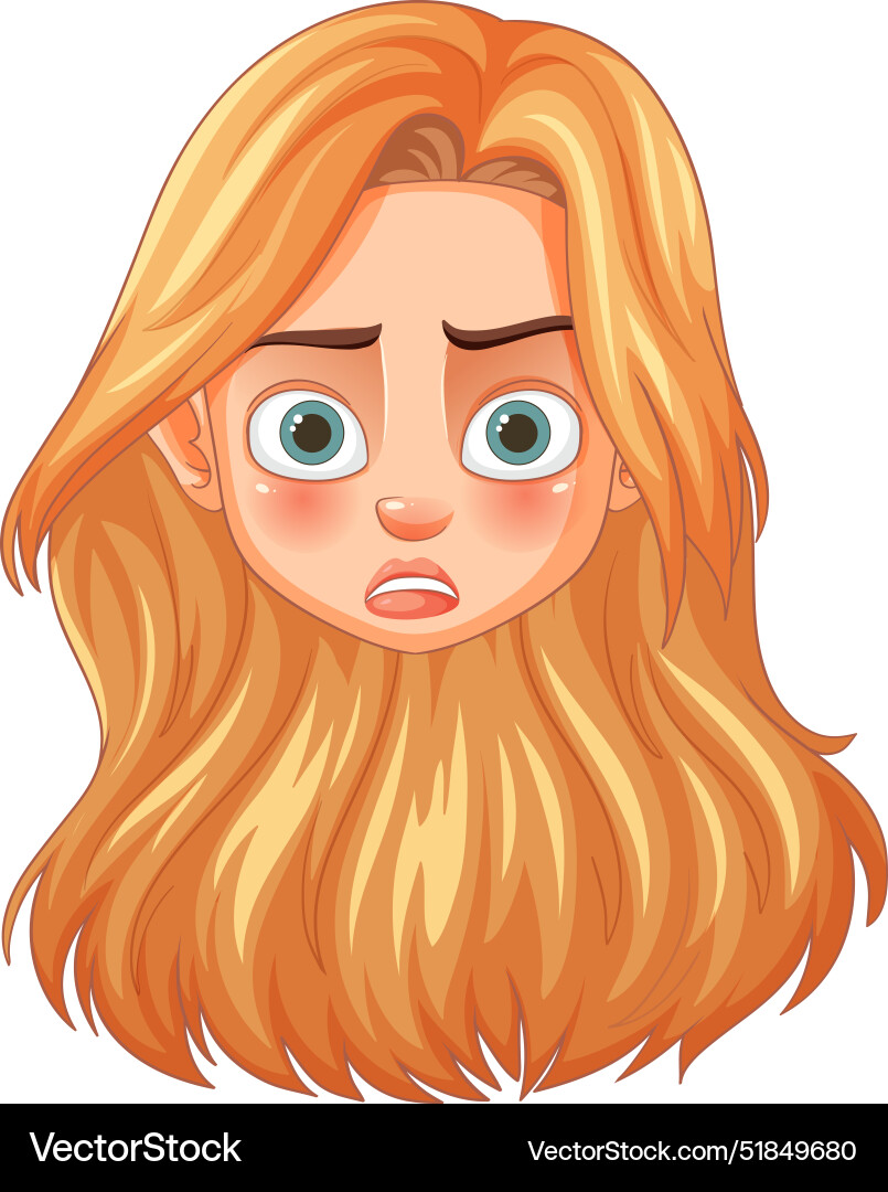 A girl with surprised expression Royalty Free Vector Image