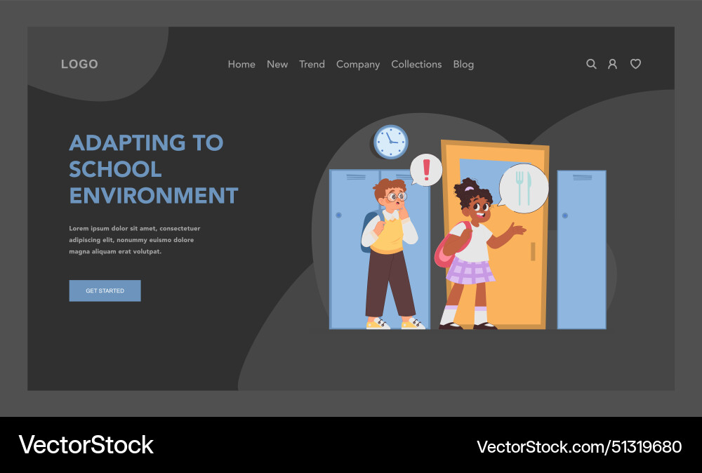 Adapting to school environment flat Royalty Free Vector Adapting to school environment flat Royalty Free Vector