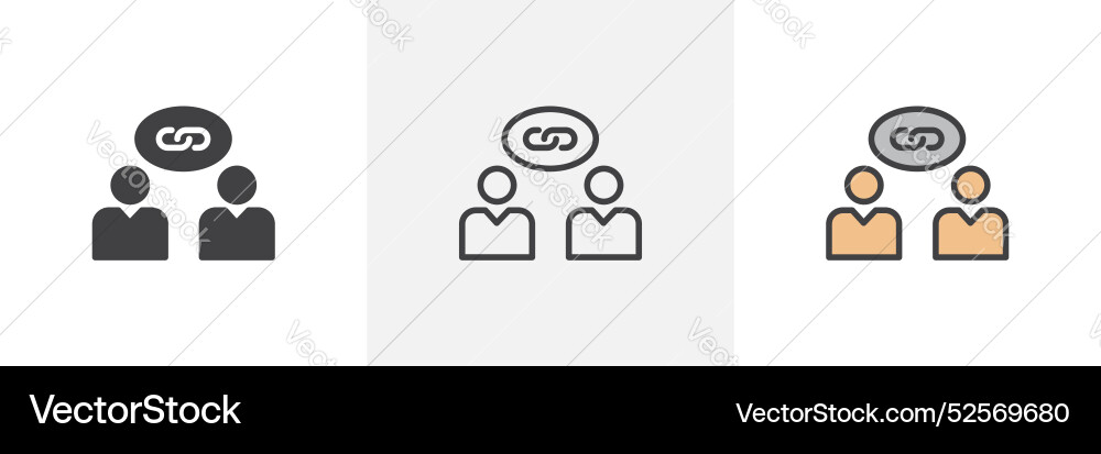 Affiliate link icon set on white background Vector Image