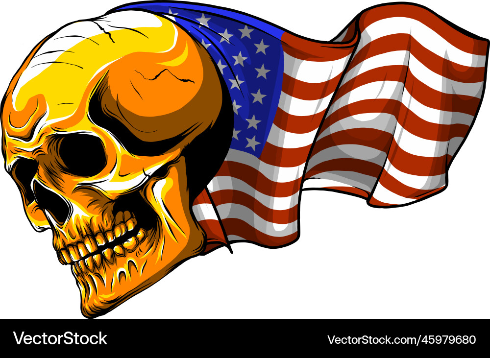American flag with gold Royalty Free Vector Image