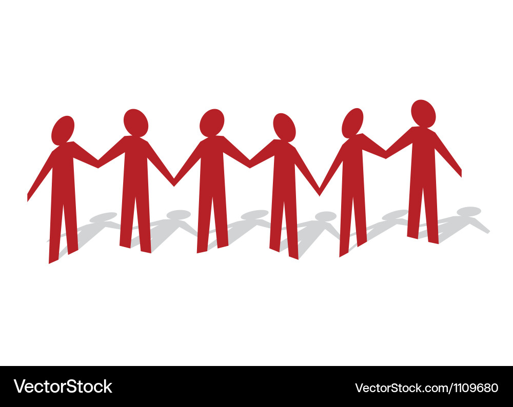 Connected People Figures Royalty Free Vector Image