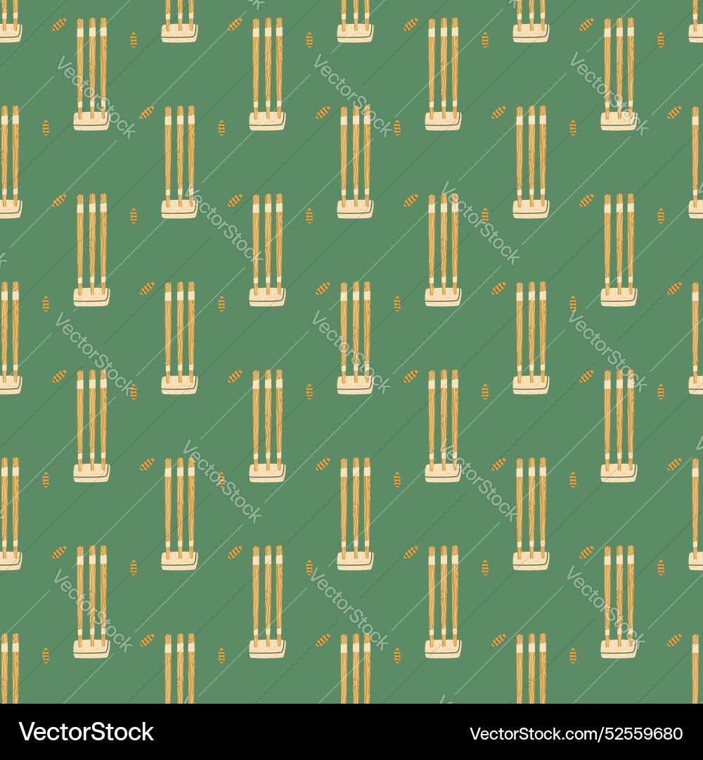 Cricket seamless pattern wicket bails repeat Vector Image