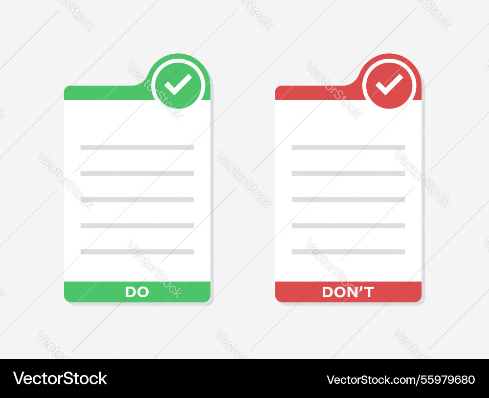 Do and dont icon in flat style dos donts Vector Image