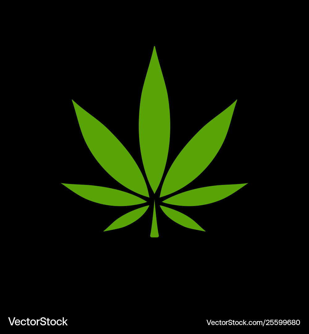 Green Hemp Leaf Cannabis Icon Royalty Free Vector Image