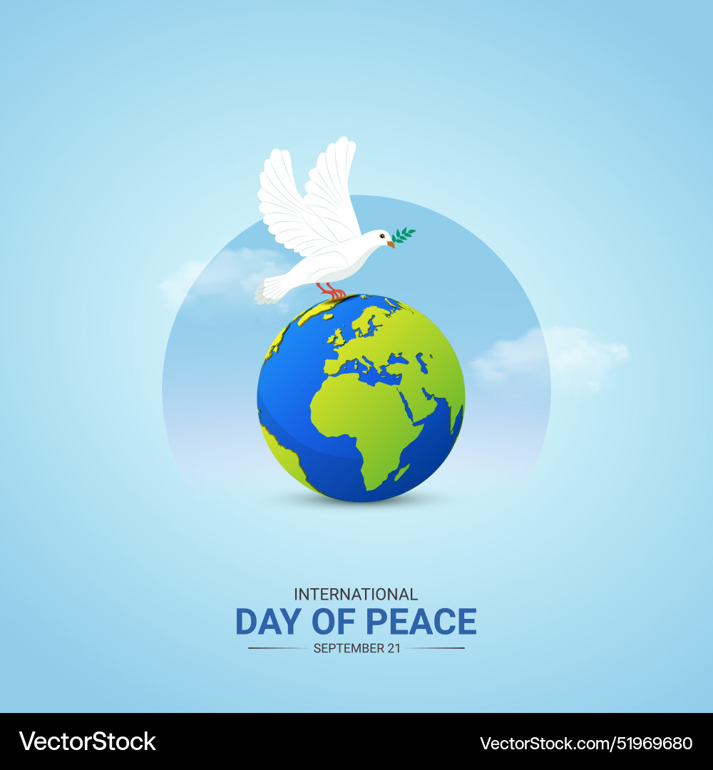 International peace day creative ads design fly Vector Image