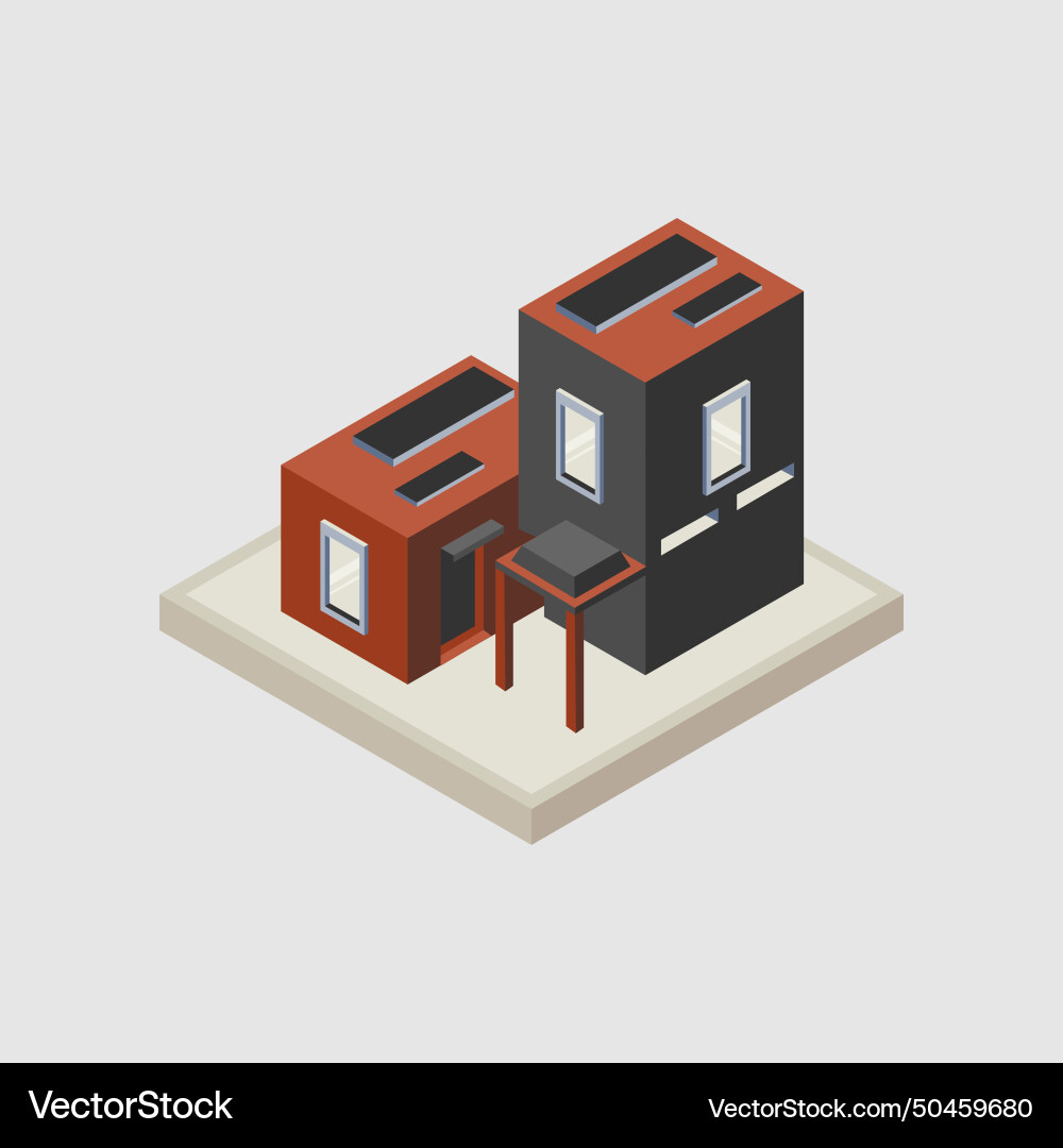Isometric house concept design object Royalty Free Vector