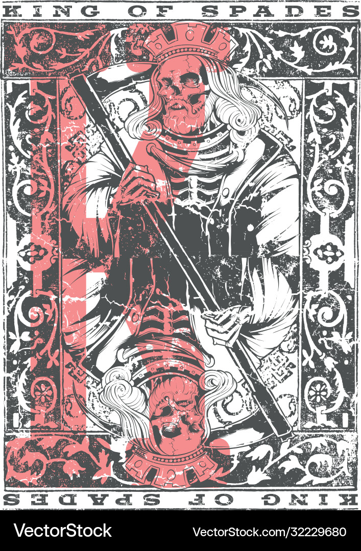 King of Spades Skull Royalty Free Vector Image