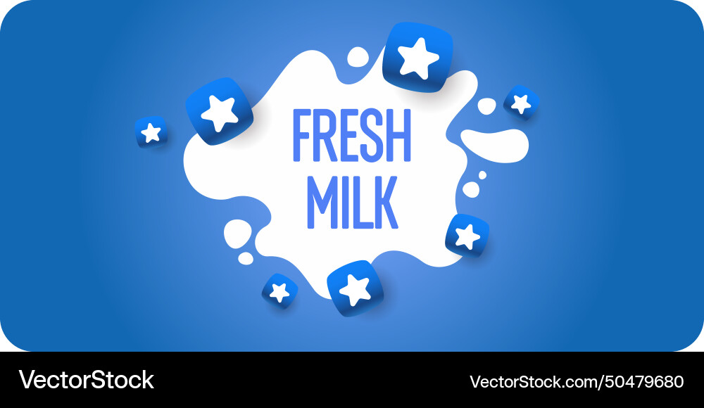 Modern poster fresh milk with splashes Royalty Free Vector