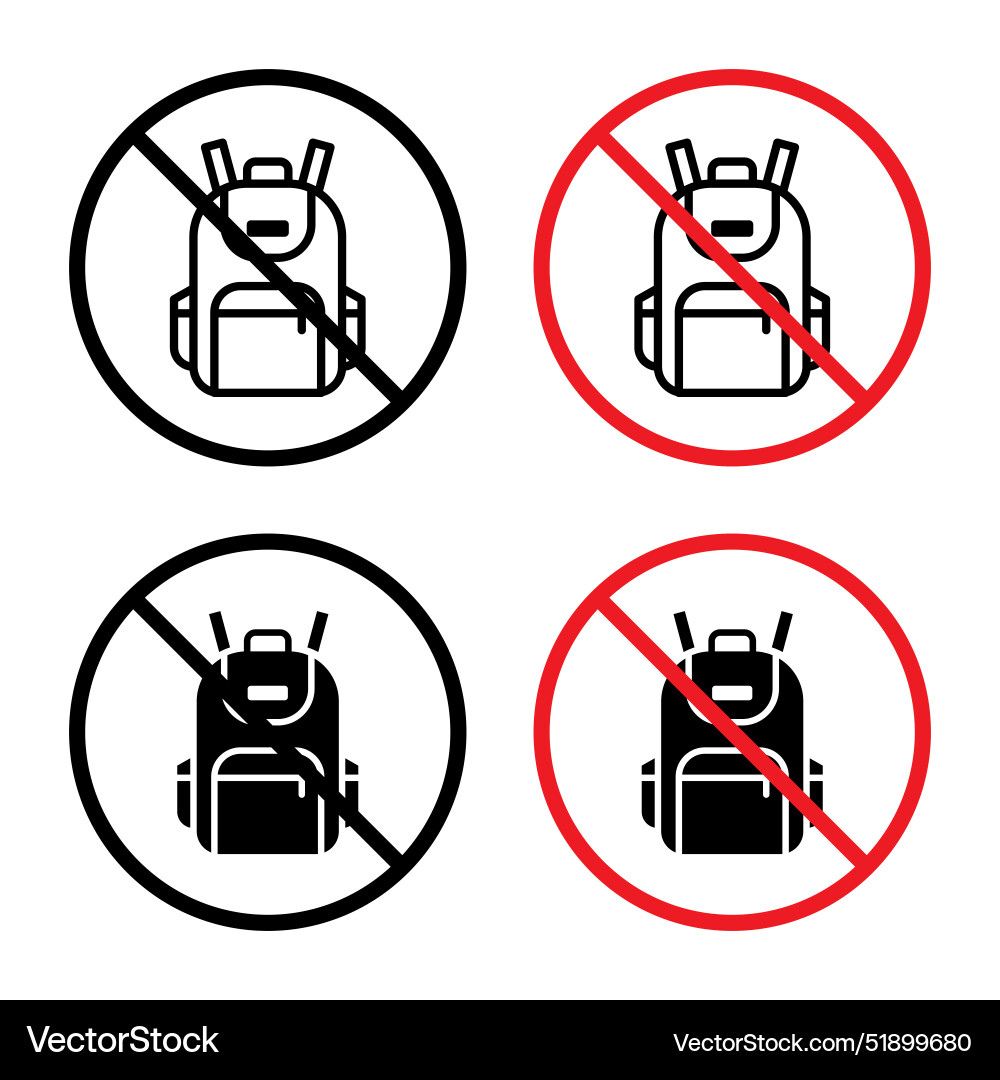 No backpacks allowed sign promote security Vector Image