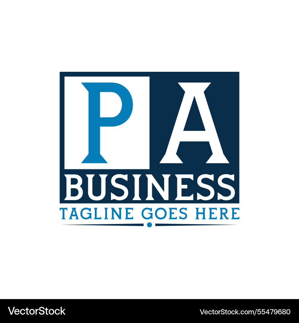 Pa logo letter business design Royalty Free Vector Image