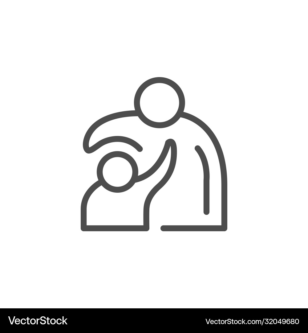 Parent and child line outline icon Royalty Free Vector Image