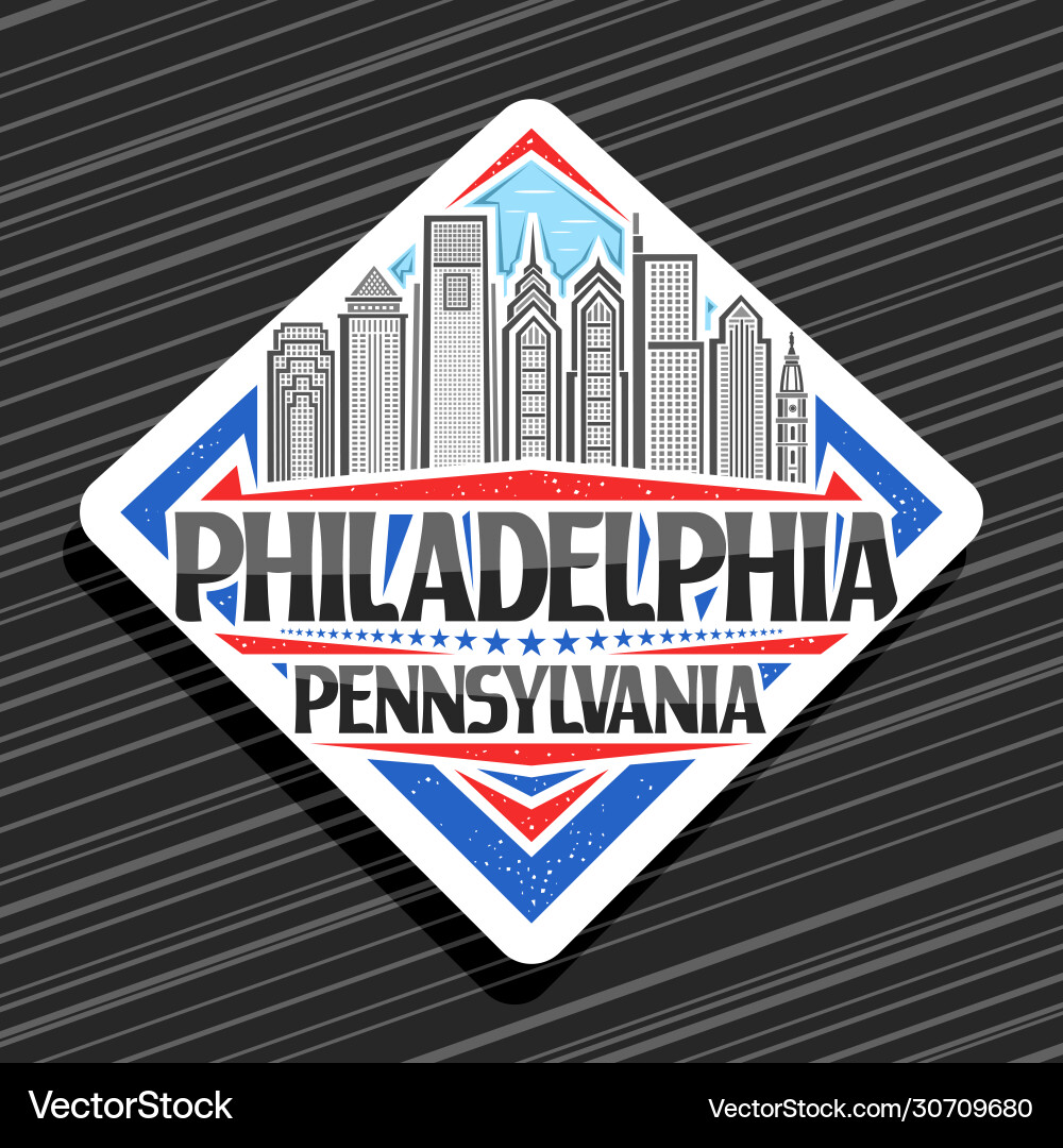 Philadelphia Skyline Logo Royalty Free Vector Image