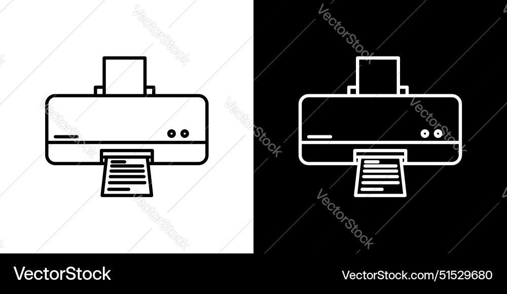 Print icon set simple office printer symbol Vector Image