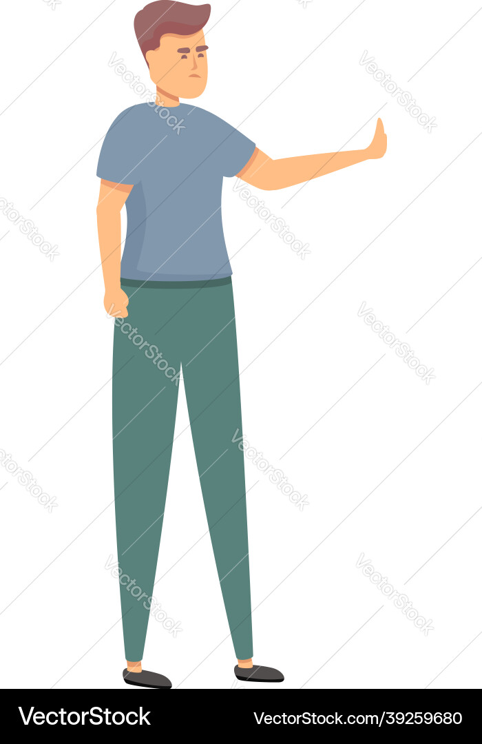 Stop discrimination icon cartoon human Royalty Free Vector