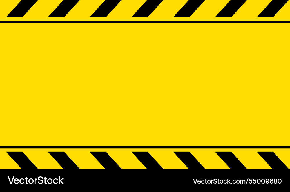 Yellow background with black hazard stripes Vector Image