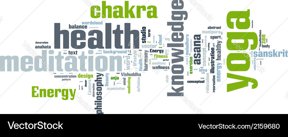 Yoga word collage on white background Royalty Free Vector