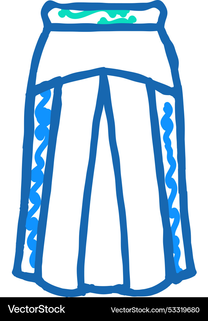 Yoke skirt icon doodle Royalty Free Vector Image