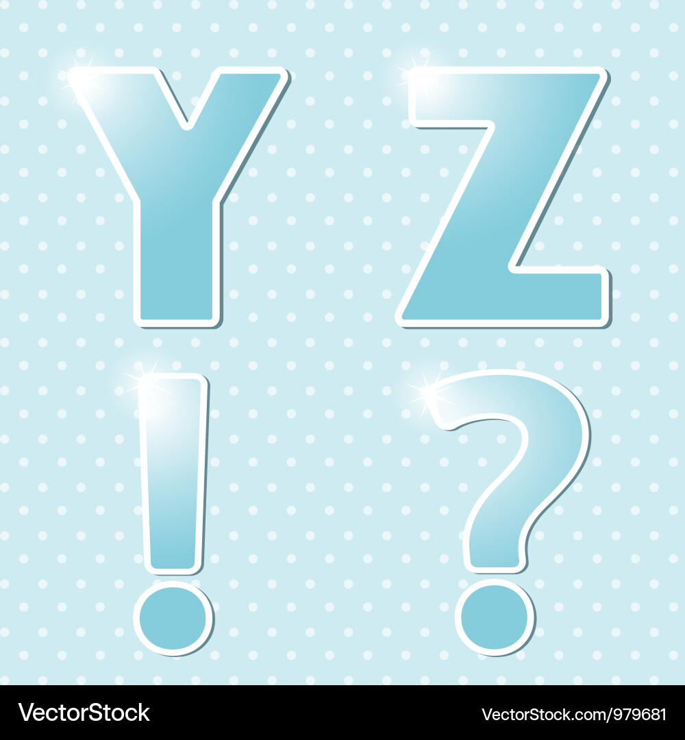 Blue alphabet Royalty Free Vector Image - VectorStock