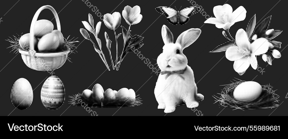 Charming spring collection featuring easter eggs Vector Image