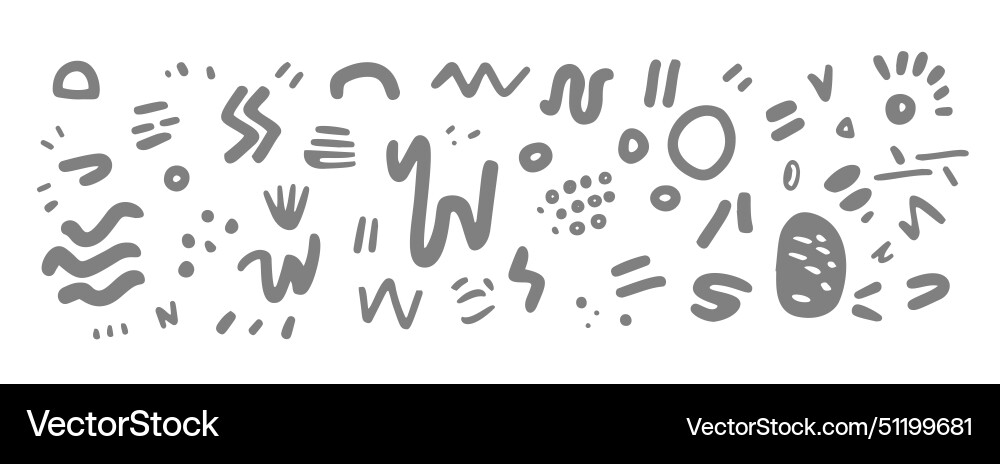 Collection of emphasis scribble element in doodle Vector Image