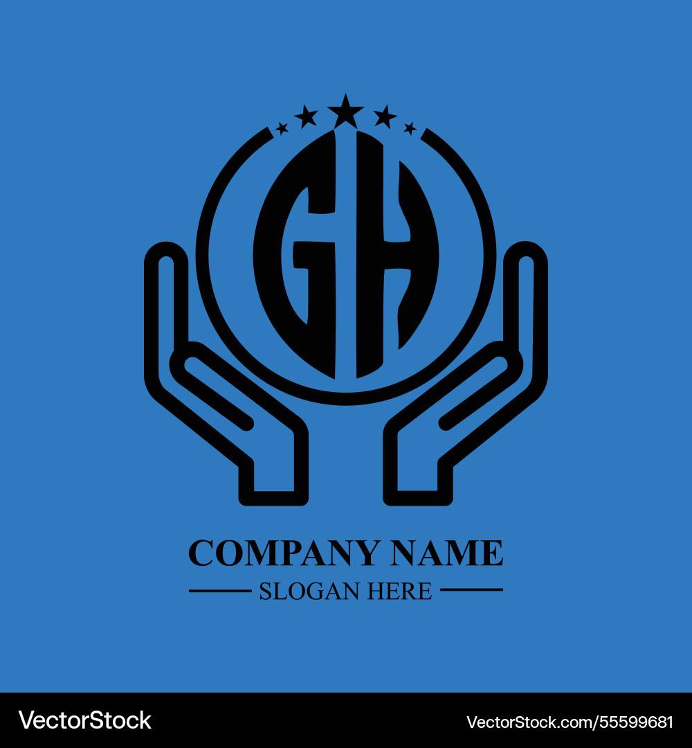 Gh initials modern logo design featuring held Vector Image