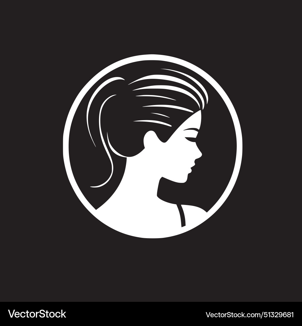 Girl - black and white Royalty Free Vector Image