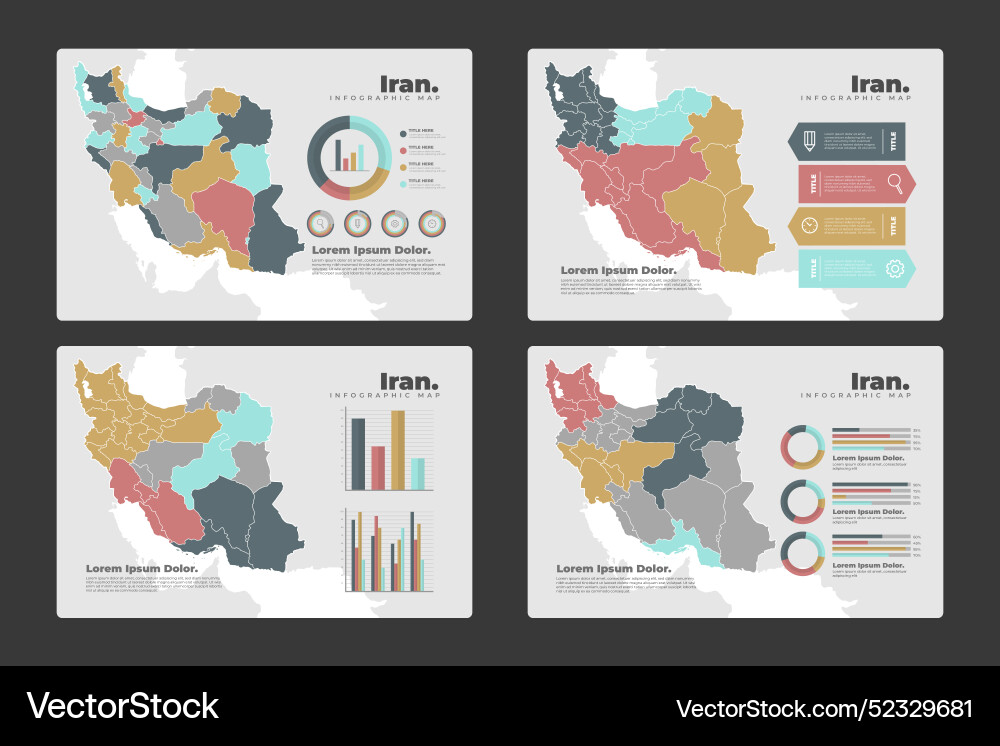 Iran map infographics Royalty Free Vector Image