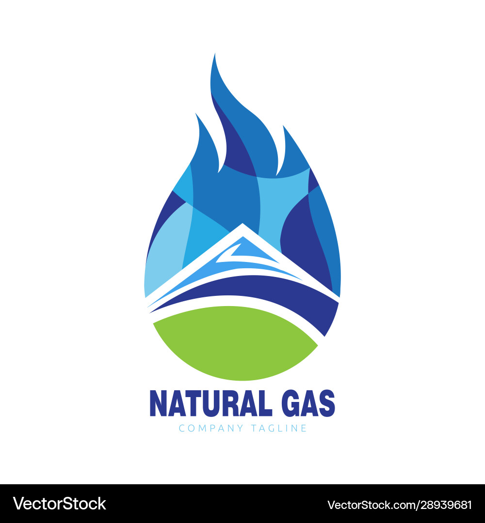 Natural gas logo design Royalty Free Vector Image