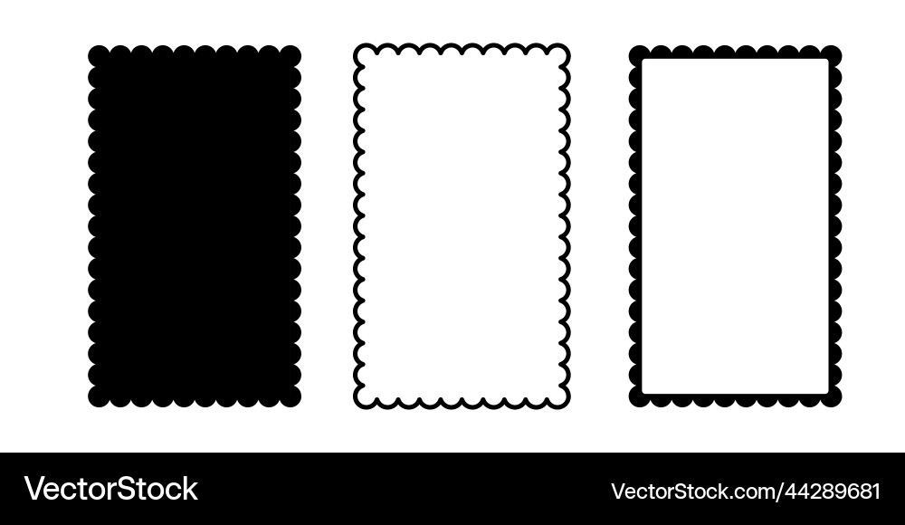 Square scalloped frame edge rectangle Royalty Free Vector