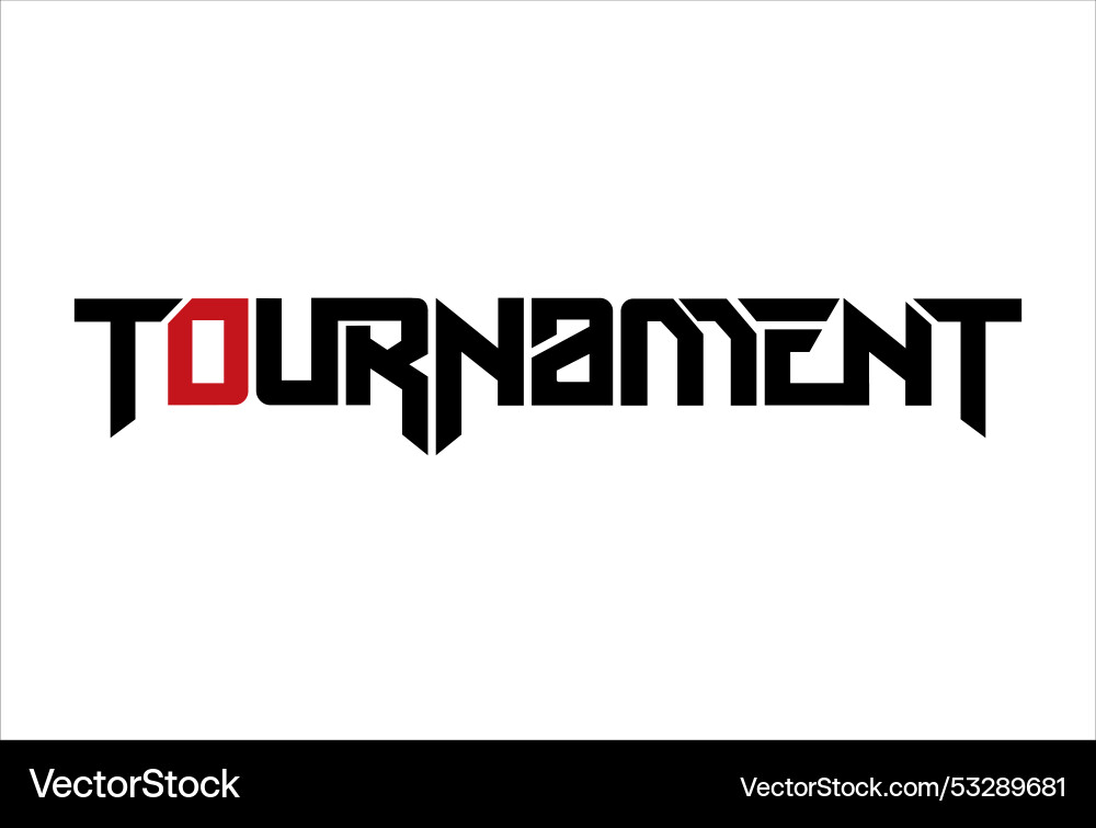 Tournament typography logo icon design Royalty Free Vector