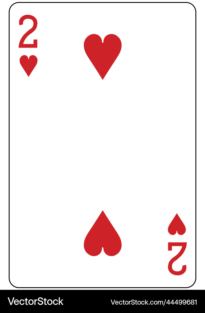 Two of hearts Royalty Free Vector Image - VectorStock