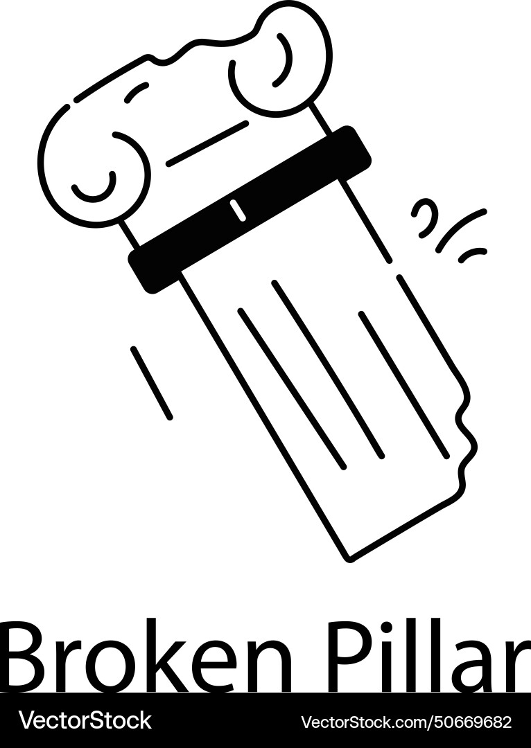 Broken pillar Royalty Free Vector Image - VectorStock