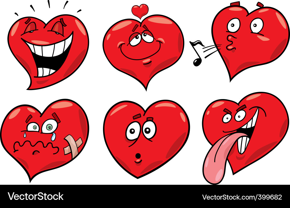 Cartoon hearts Royalty Free Vector Image - VectorStock
