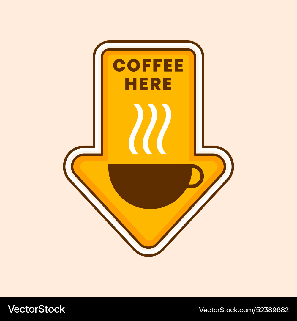 Flat design cafe signage Royalty Free Vector Image