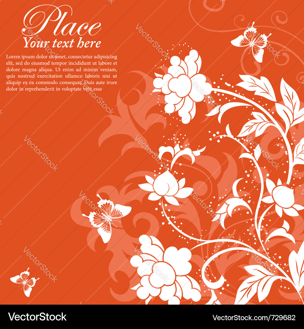 Floral Butterfly Frame Royalty Free Vector Image