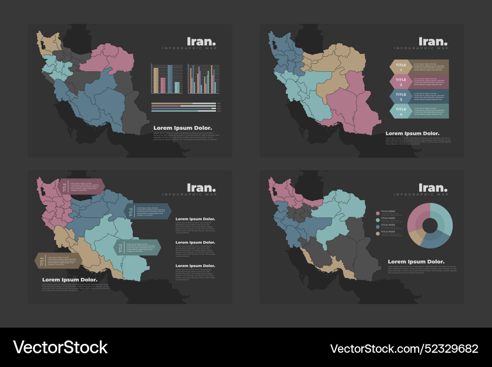 Iran map infographics Royalty Free Vector Image
